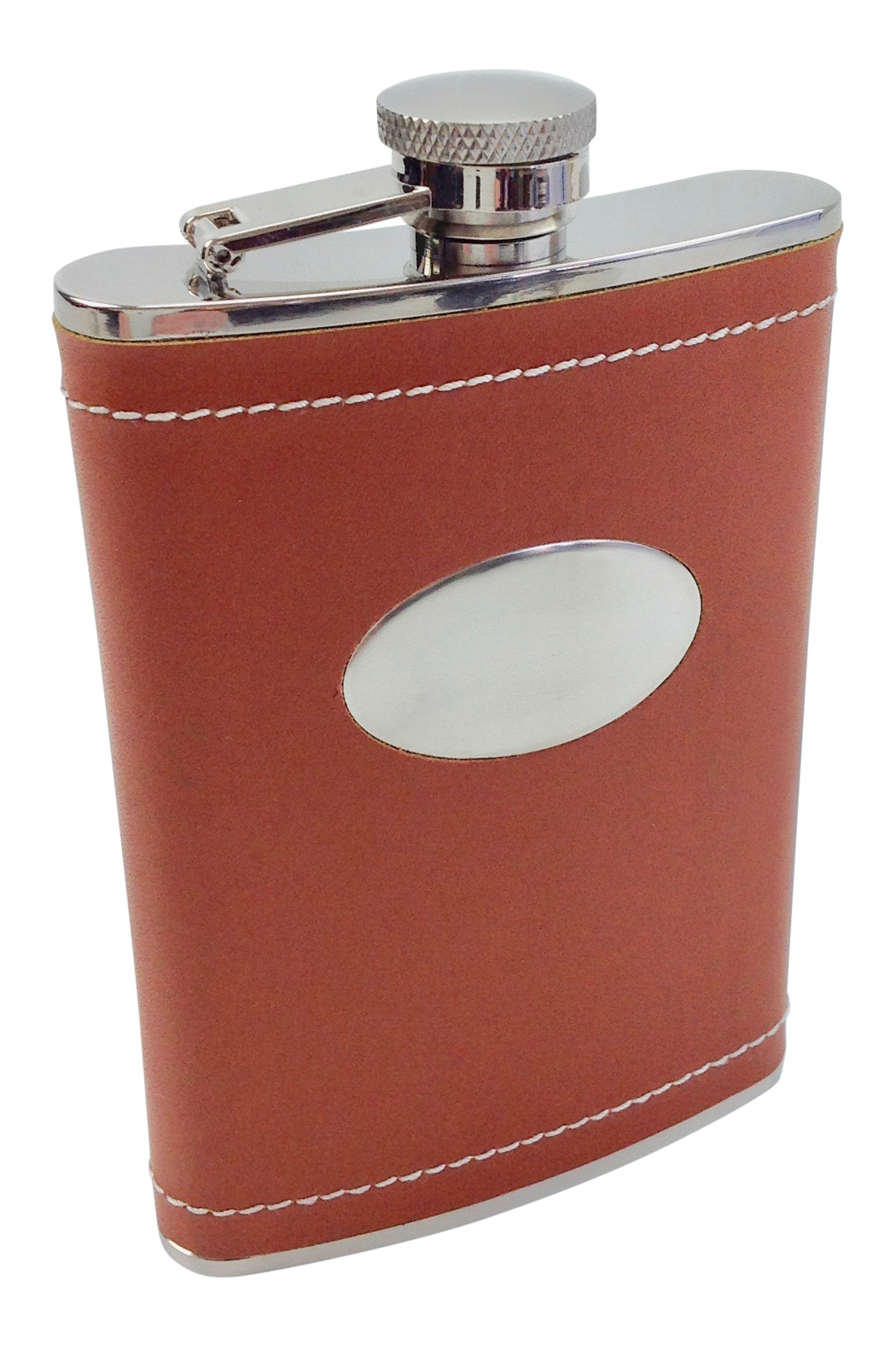 Brown Leather Wrapped Stainless Steel Flask - Go Home, Gabriela's...