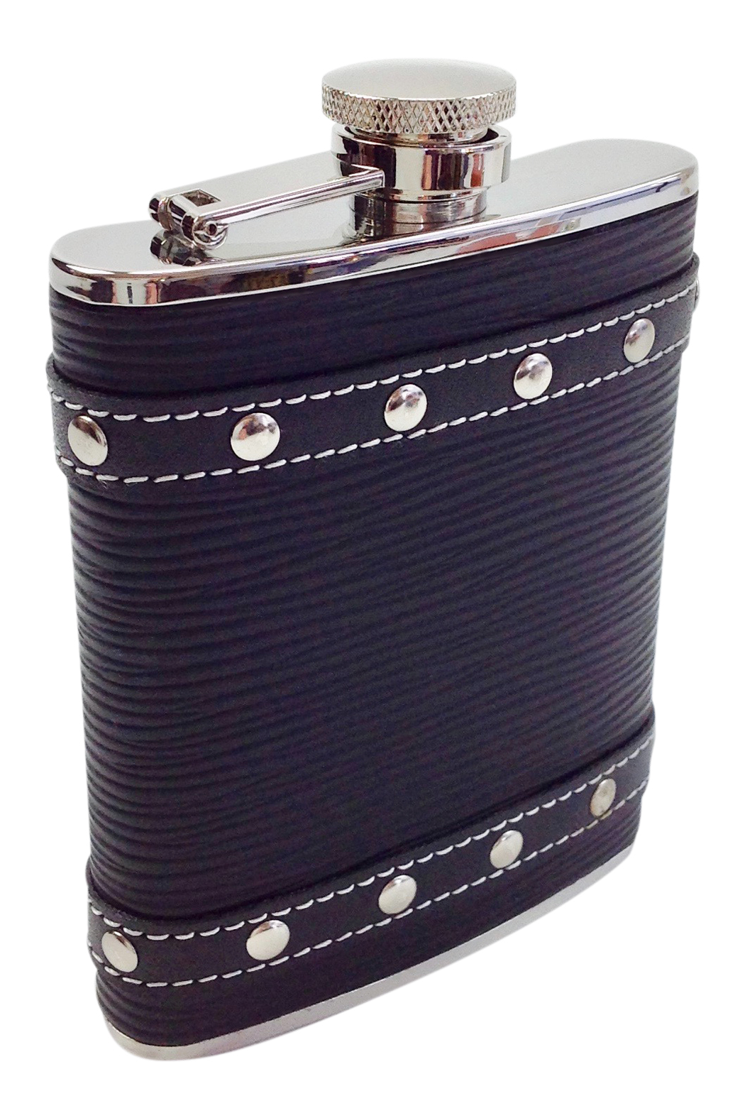Studded Black Leather Wrapped Stainless Steel Flask - Go Home, Gabriela ...