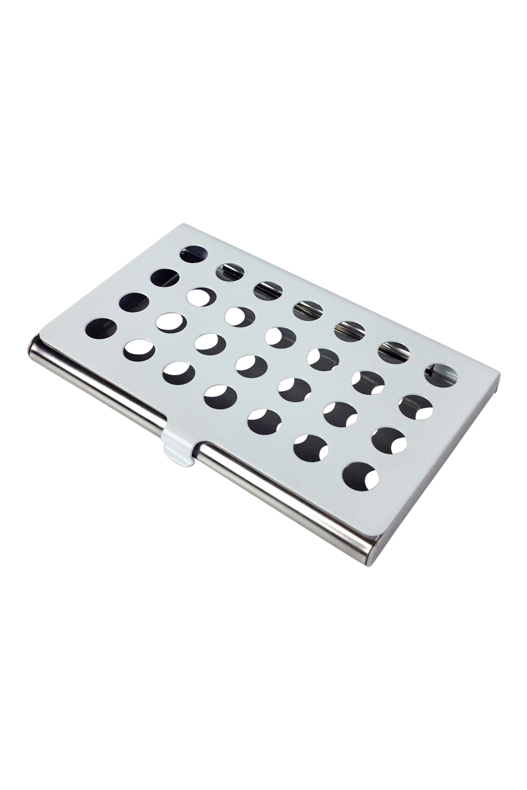 WHITE CARD CASE WITH PERFORATED ROUND HOLES - Go Home, Gabriela's...