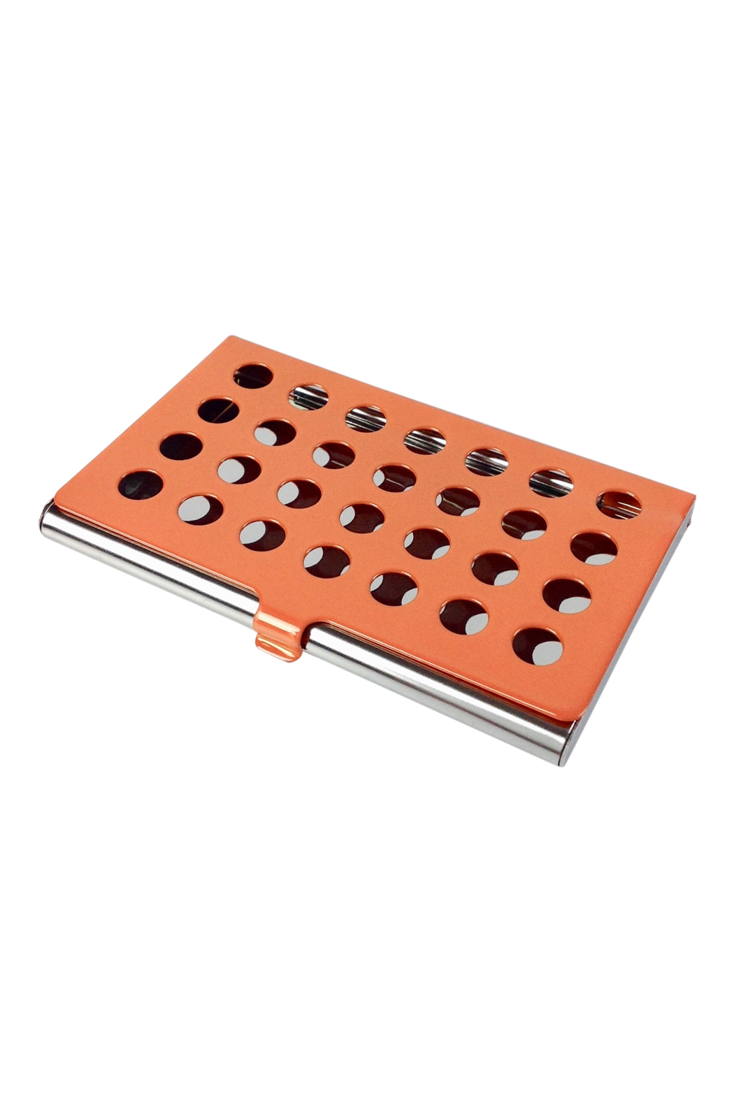 ORANGE CARD CASE WITH PERFORATED ROUND HOLES - Go Home, Gabriela's...
