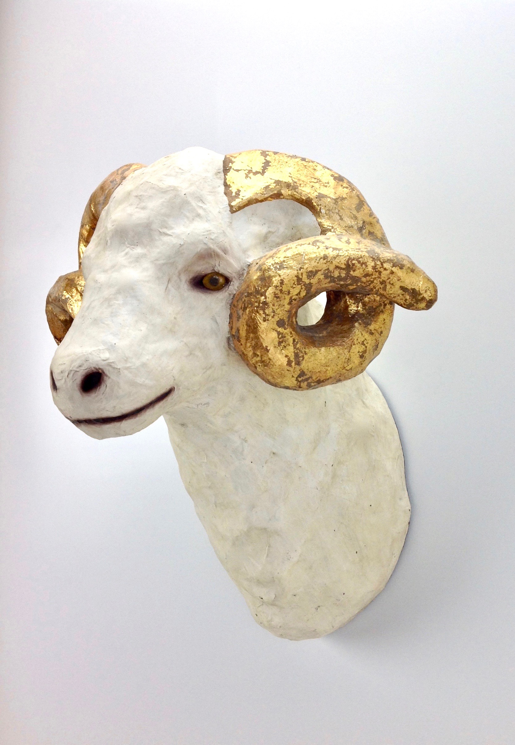 Ram Trophy with Gold leafed Horns - Go Home, Gabriela's...