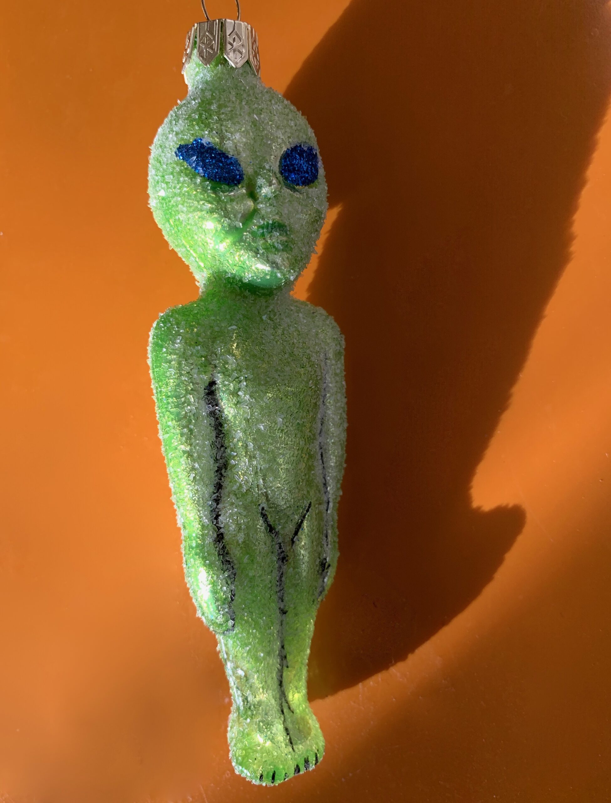 Glass Alien with Blue Eyes Ornament - Go Home, Gabriela's...