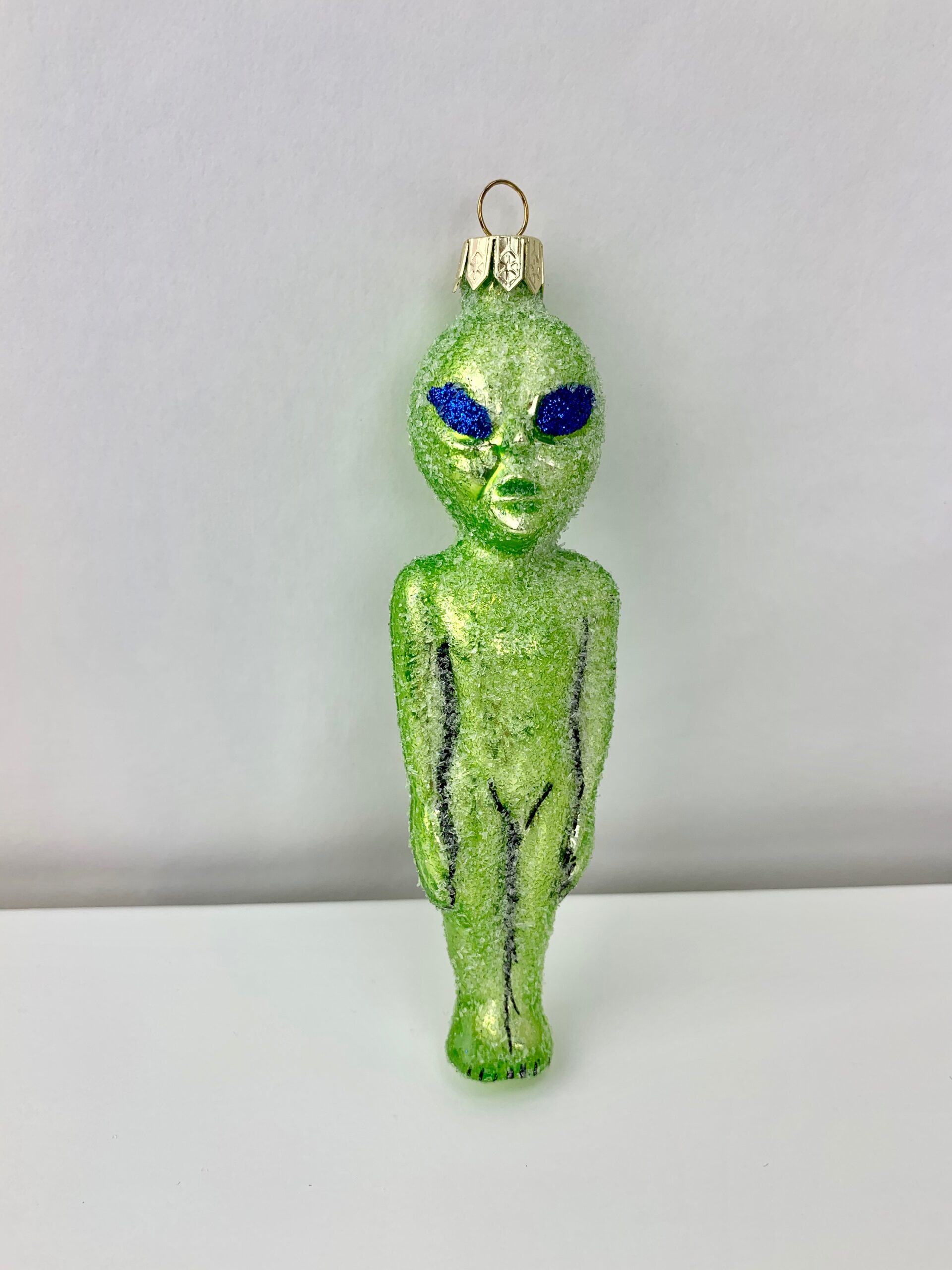 Glass Alien with Blue Eyes Ornament - Go Home, Gabriela's...
